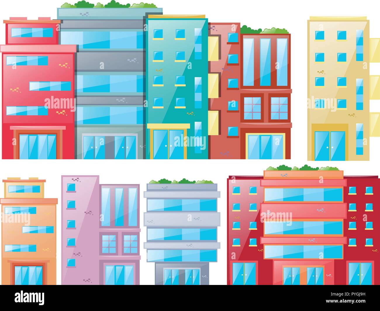 Different designs of buildings illustration Stock Vector Image & Art ...