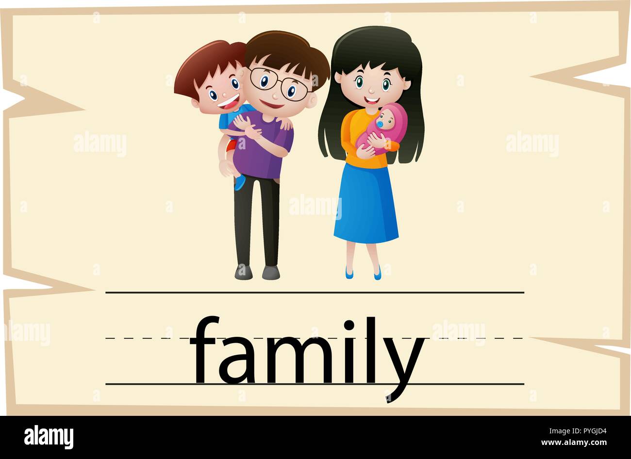 Wordcard design for word family illustration Stock Vector Image & Art ...