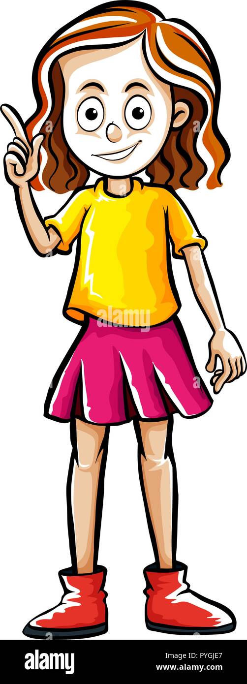 Drafting human character for happy girl illustration Stock Vector Image ...