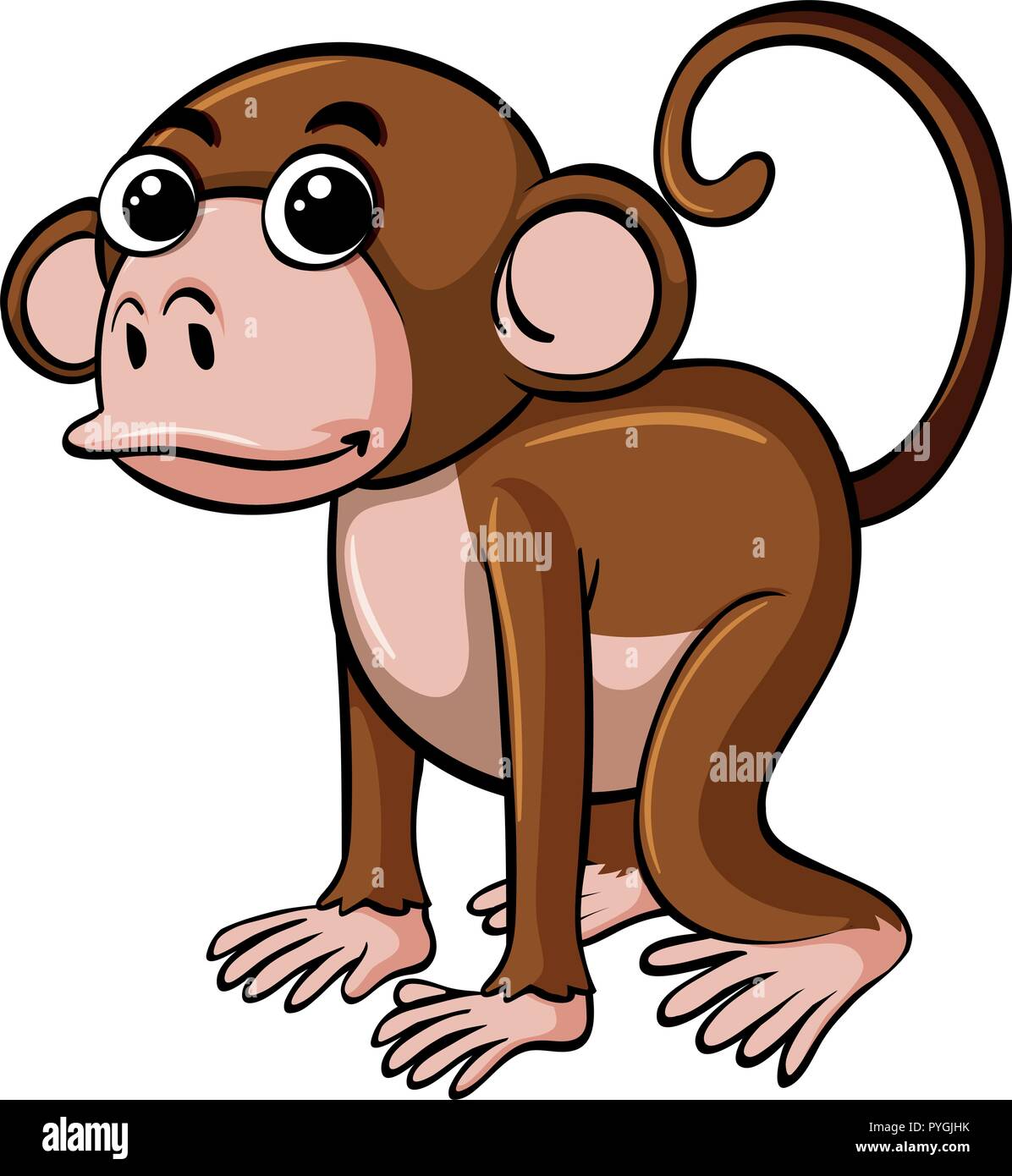 Cute monkey with happy face illustration Stock Vector Image & Art - Alamy