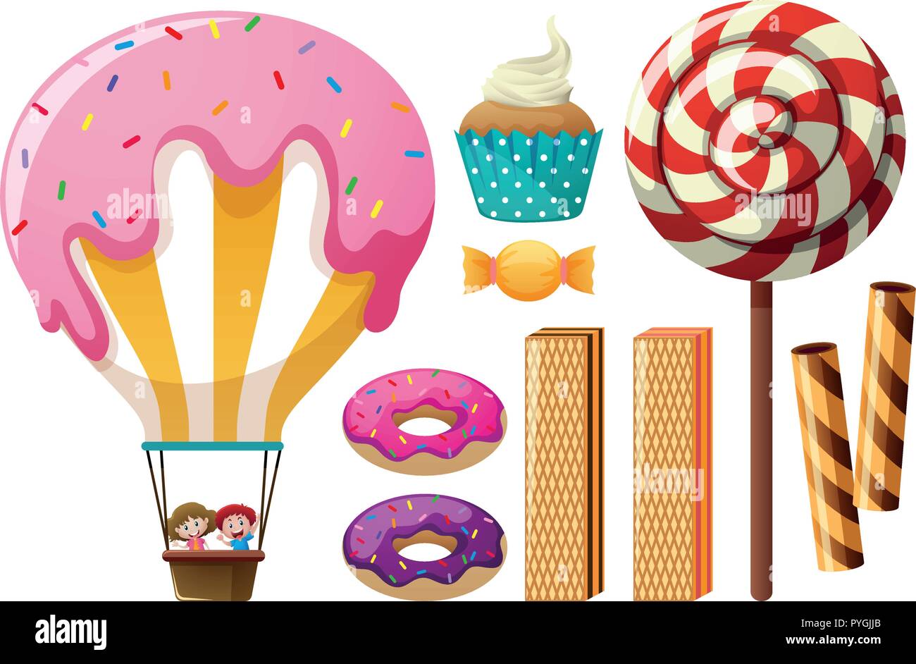 Different types of sweets illustration Stock Vector Image & Art - Alamy