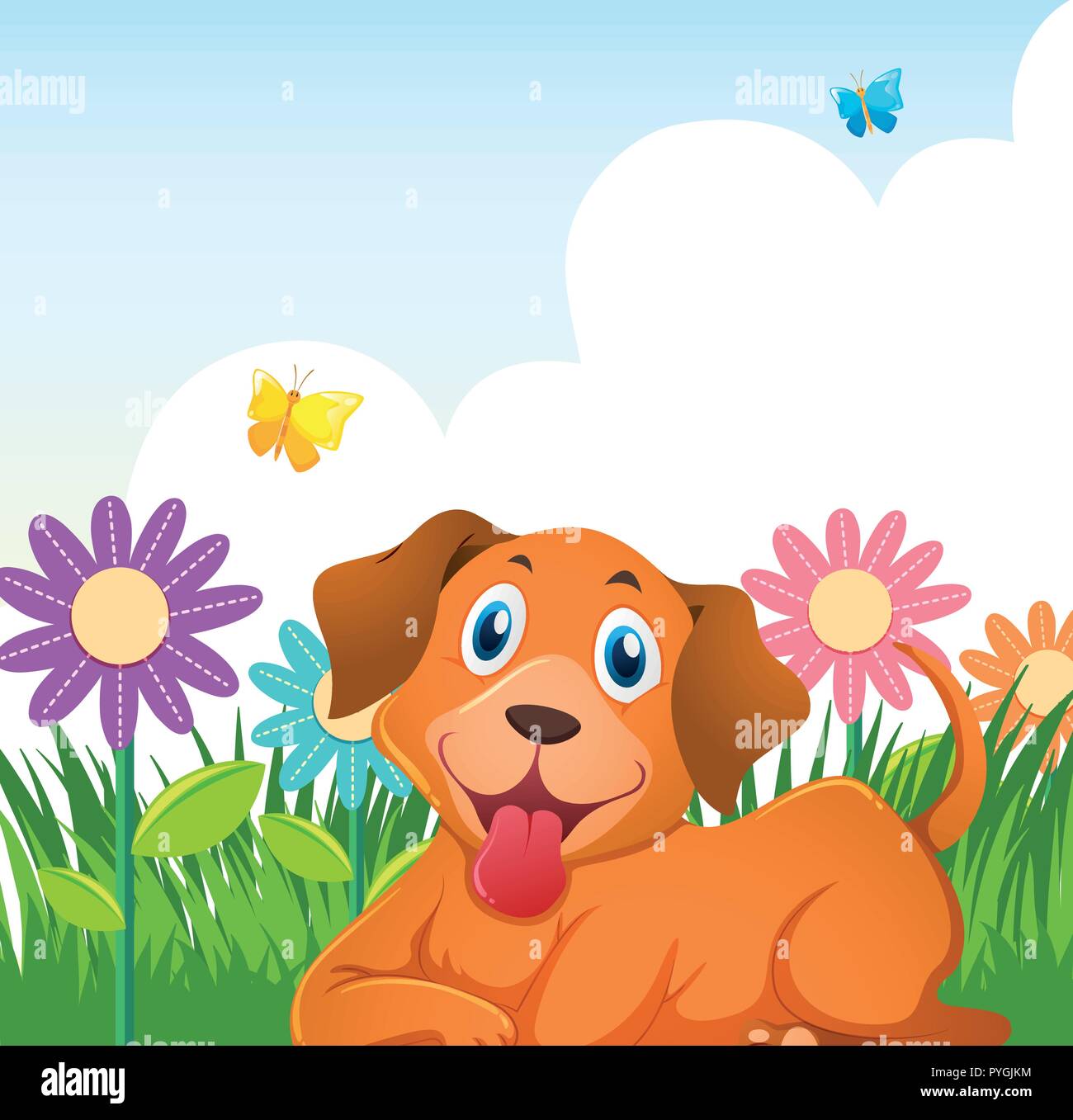 Baby dog in outdoor Stock Vector Images - Alamy