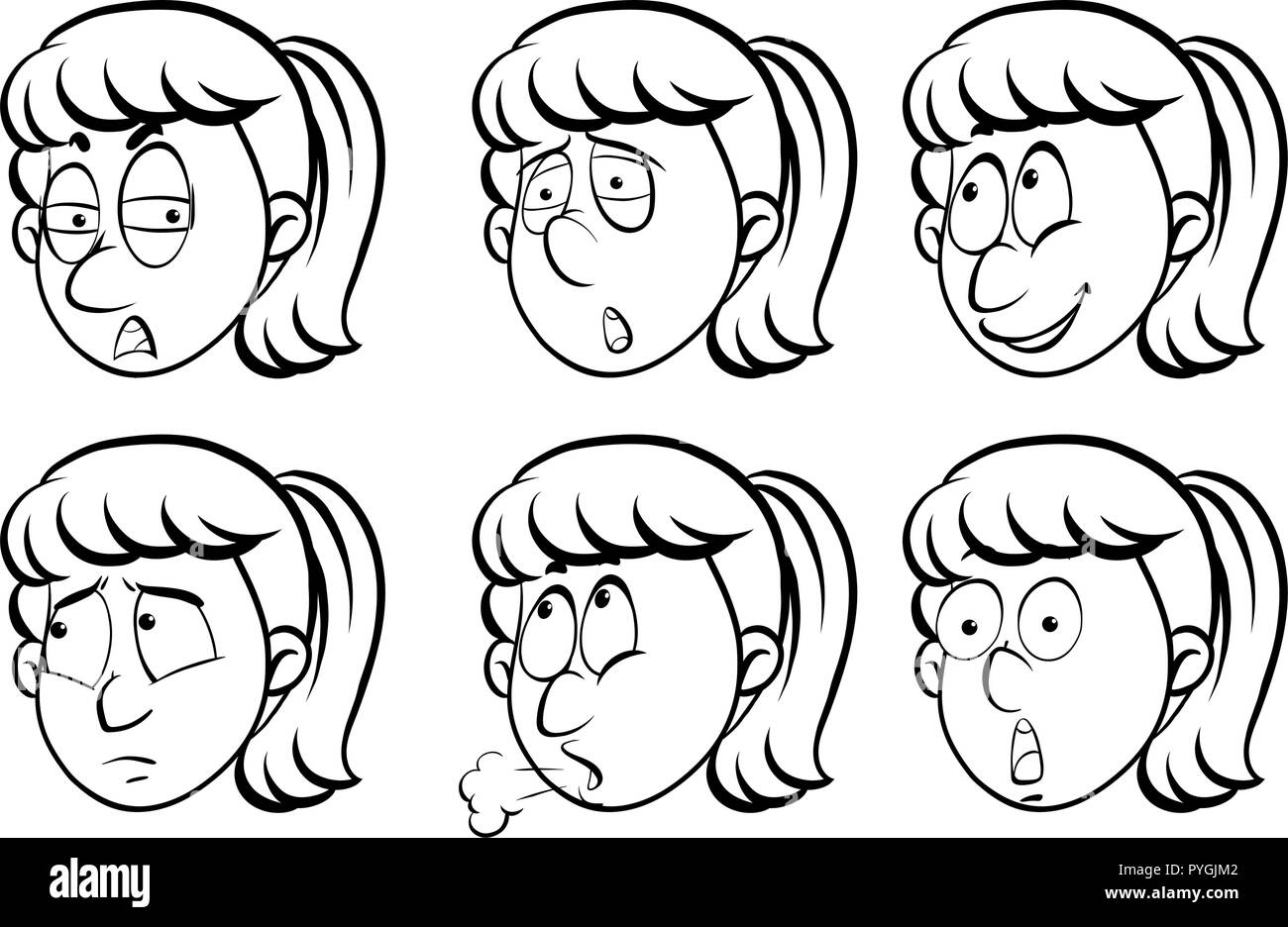 Emotions Draw Faces In Women