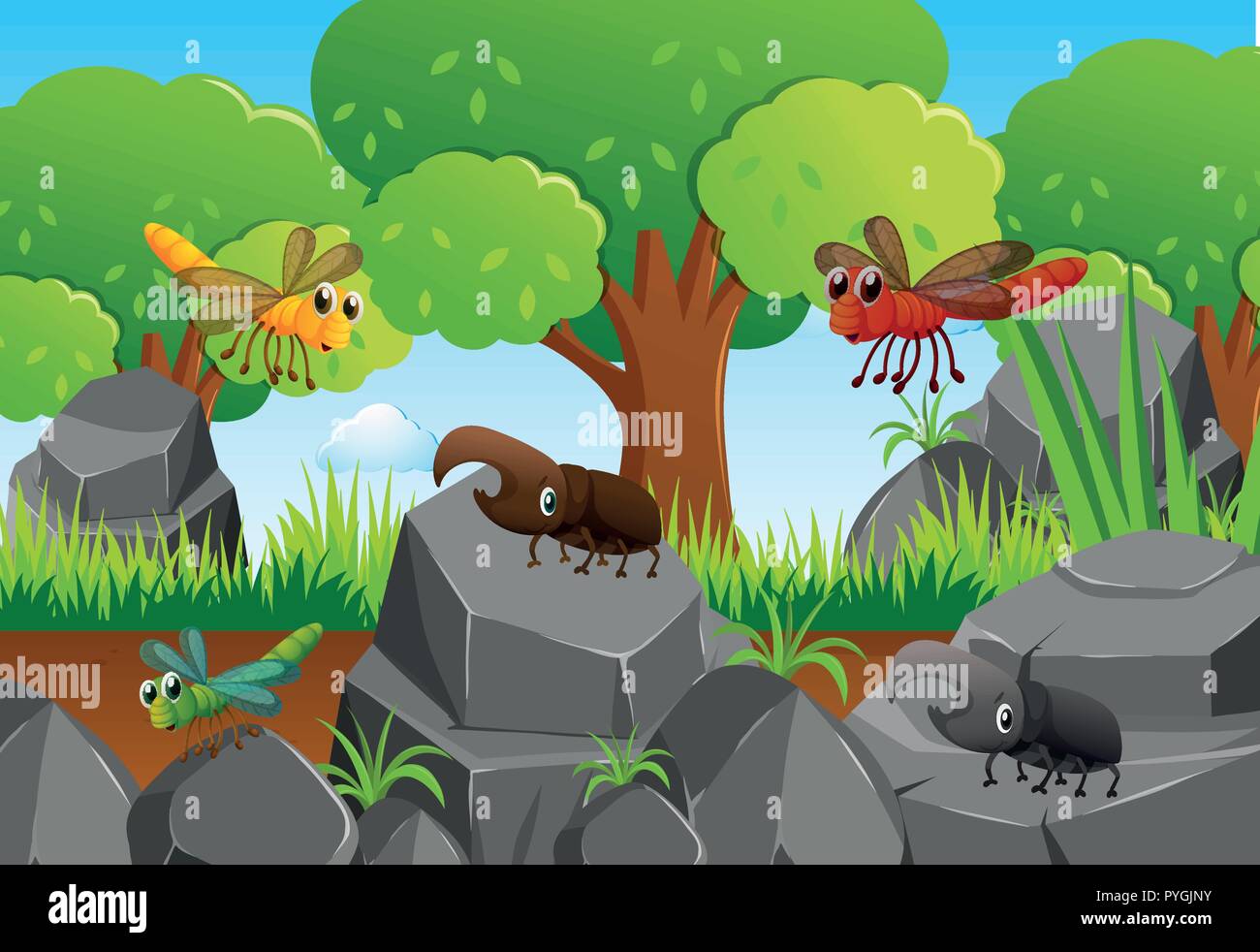 Insects living in the garden illustration Stock Vector Image & Art - Alamy
