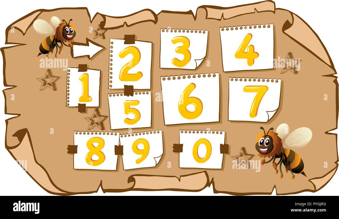 Counting numbers with bees illustration Stock Vector Image & Art - Alamy