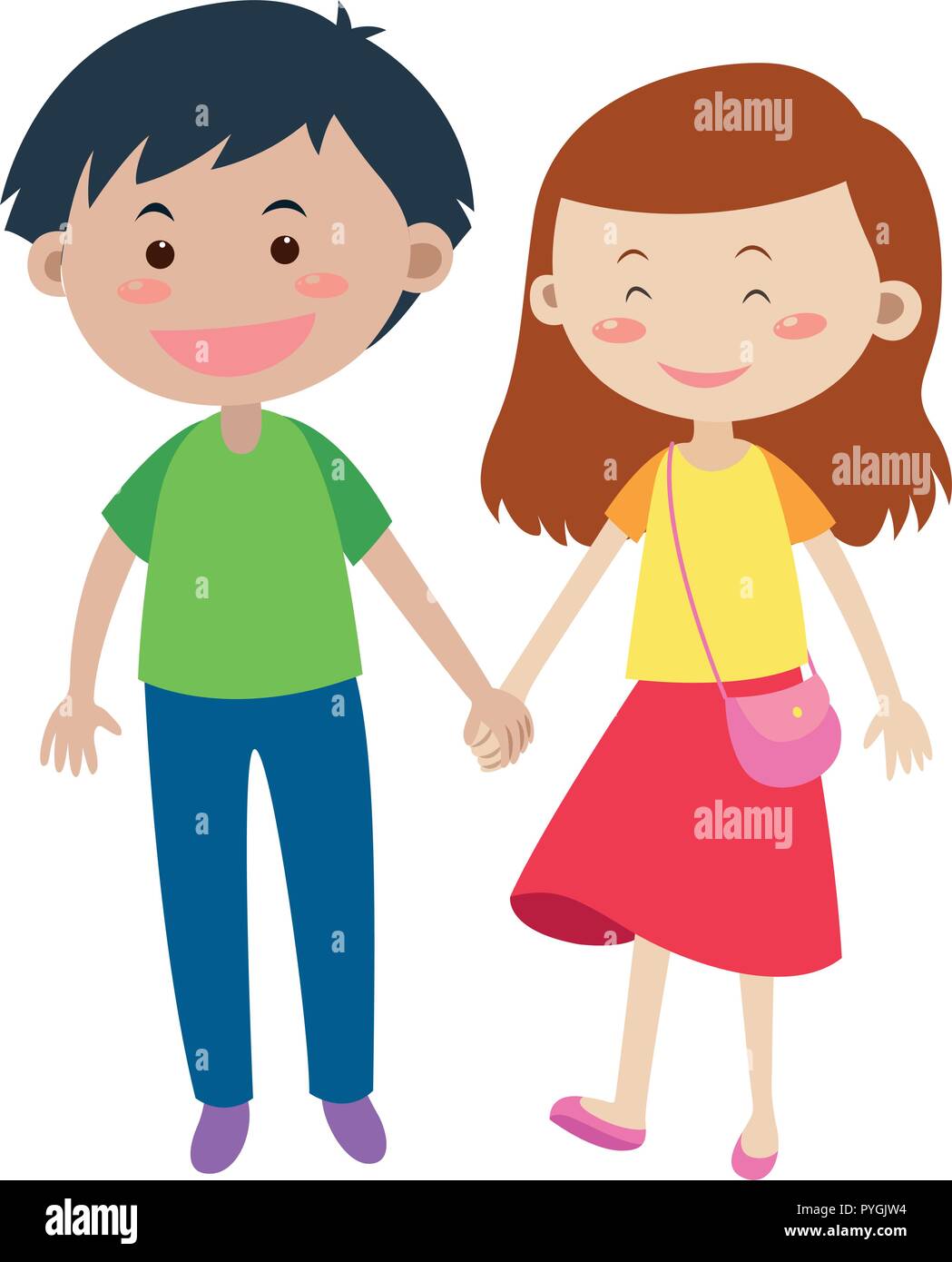 Husband hold hands wife Stock Vector Images - Alamy