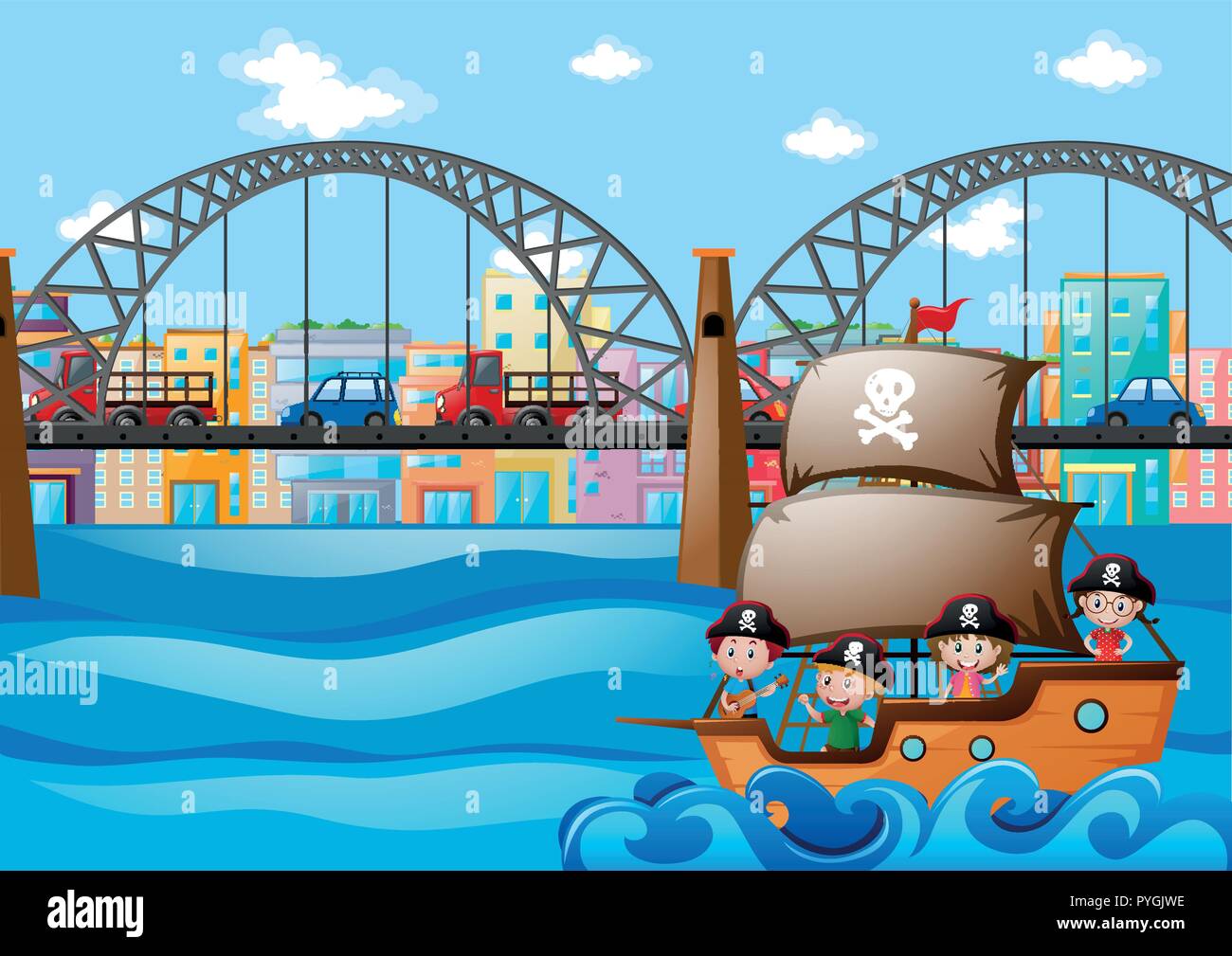 Vessel bridge Stock Vector Images - Alamy