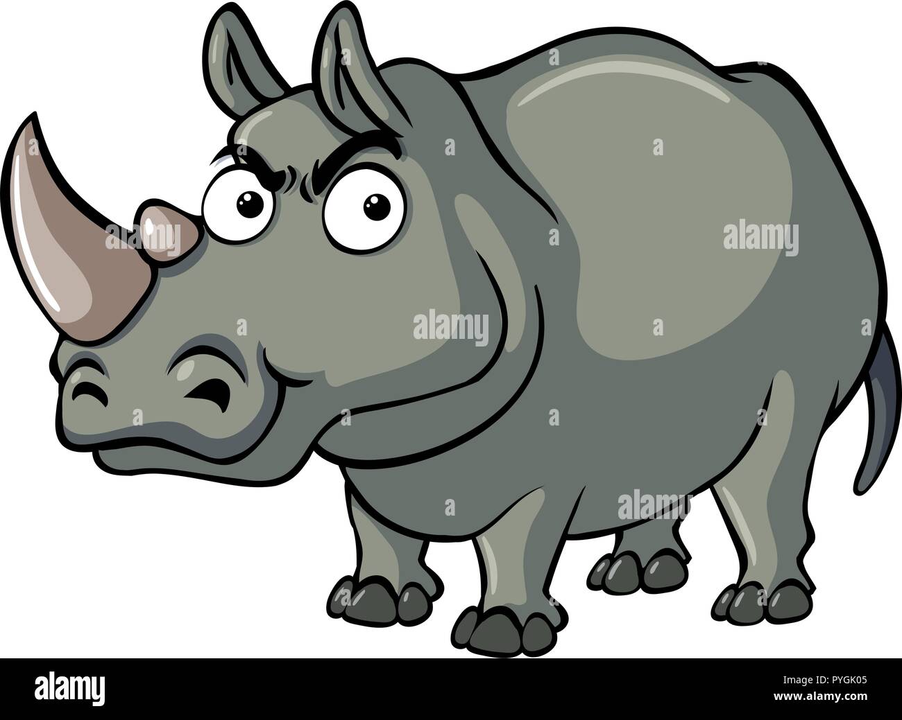 Wild rhino with serious face illustration Stock Vector Image & Art - Alamy