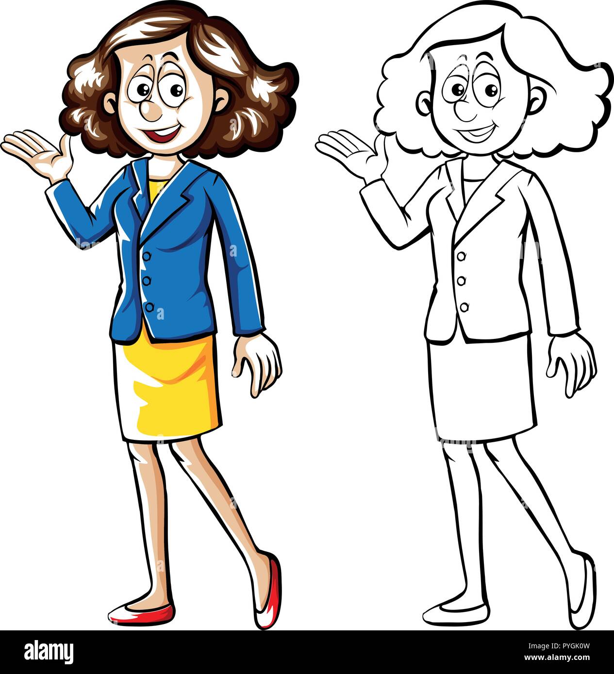 Human character outline for businesswoman illustration Stock Vector ...