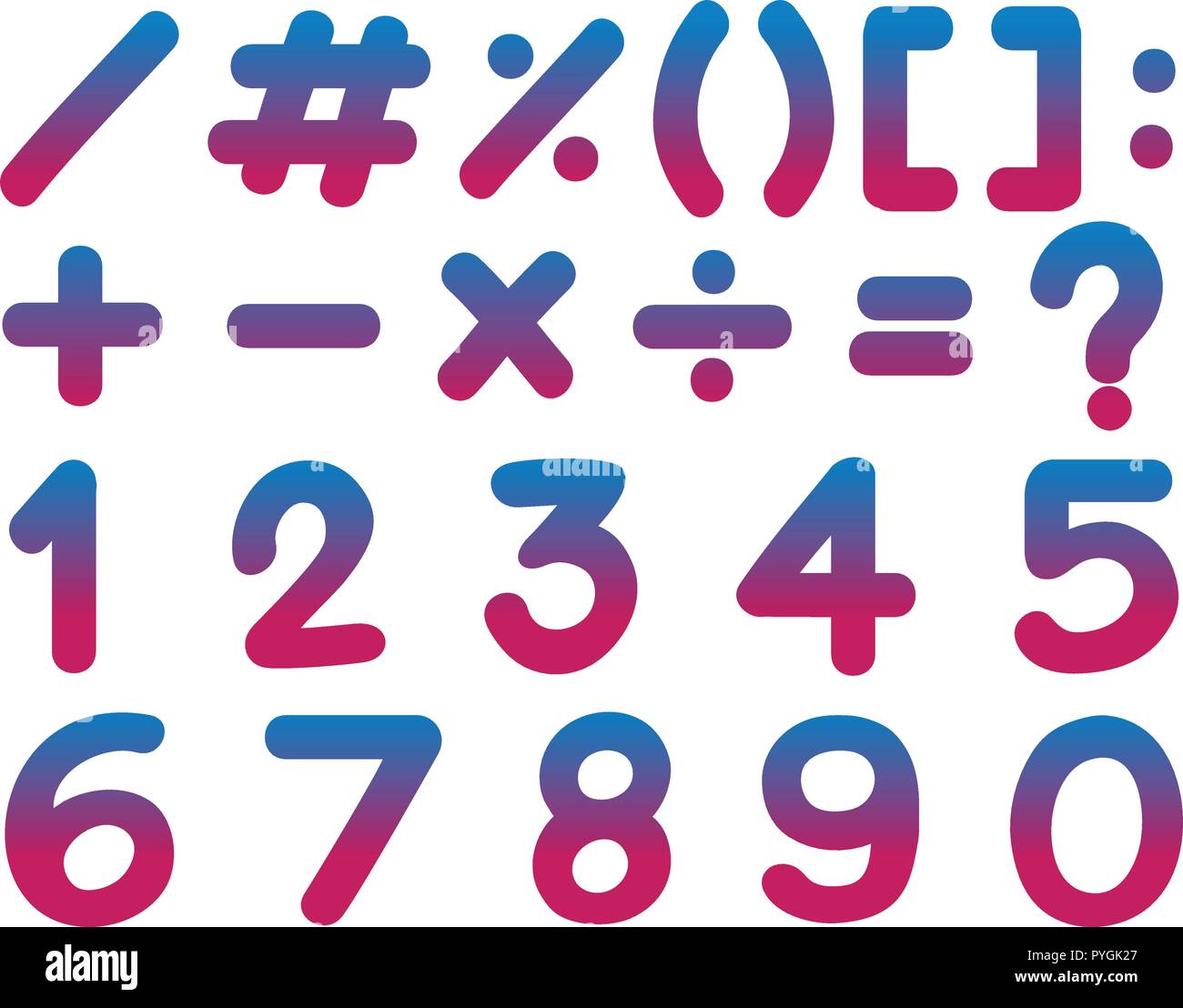 Numbers and math signs illustration Stock Vector Image & Art - Alamy
