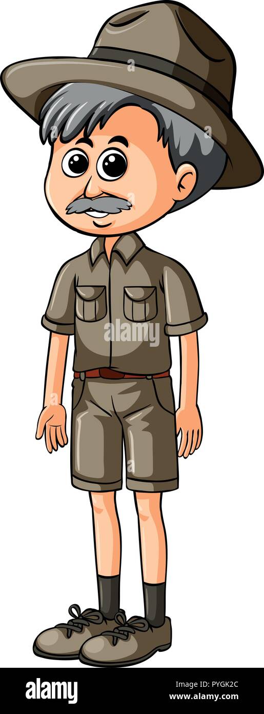 Old man in safari outfit illustration Stock Vector Image & Art - Alamy