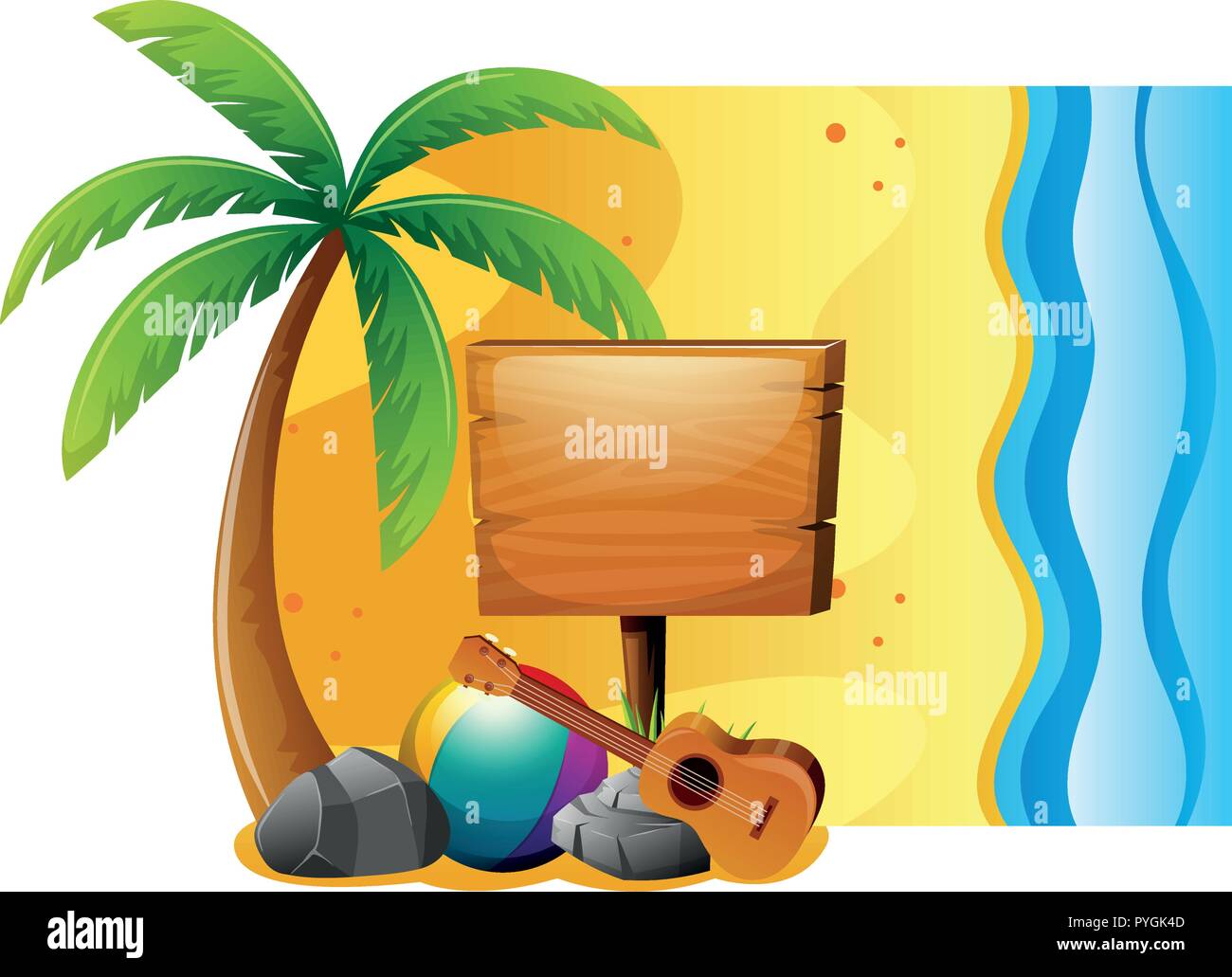 Board at beach Stock Vector Images - Alamy