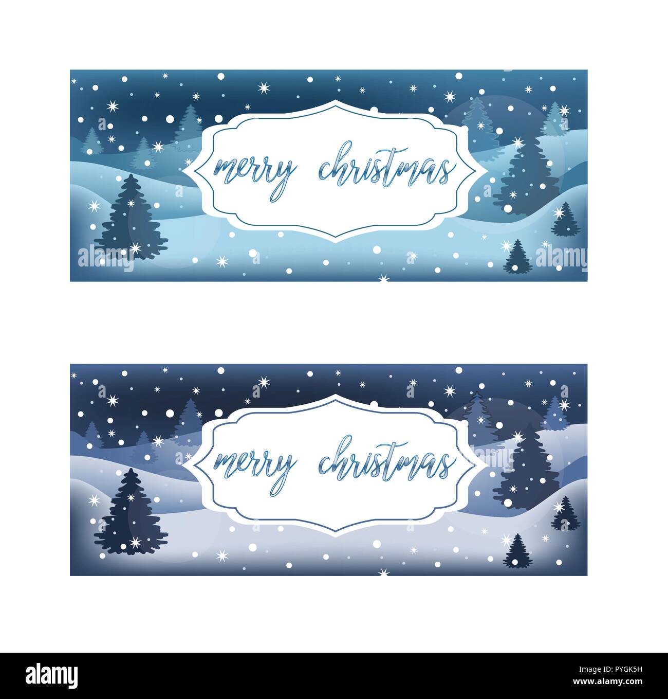 postcard with Merry Christmas lettering text Stock Vector Image & Art ...