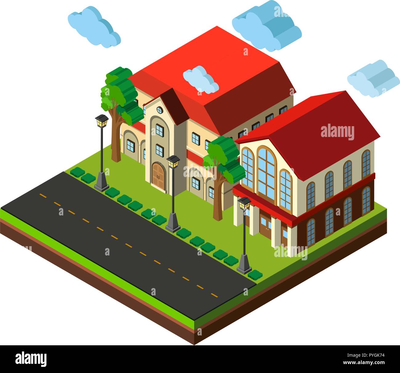 School Building Illustration