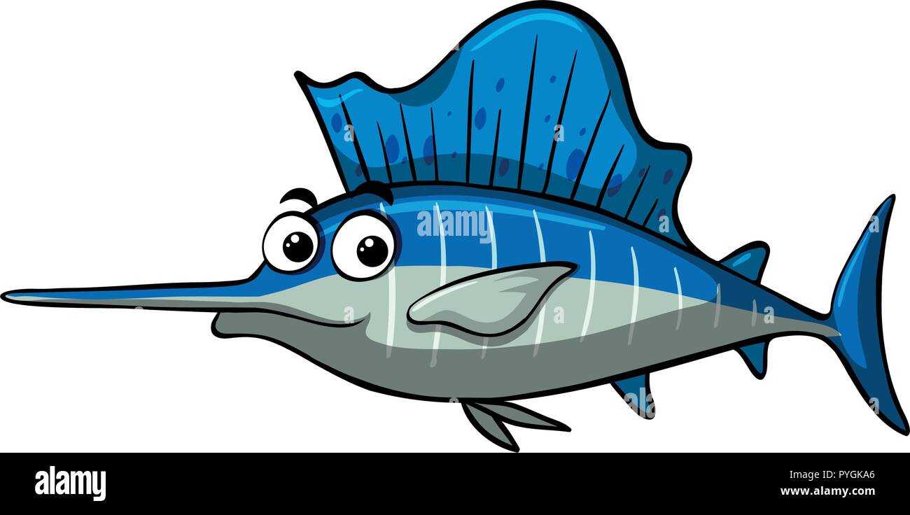 Swordfish with happy face illustration Stock Vector Image & Art - Alamy