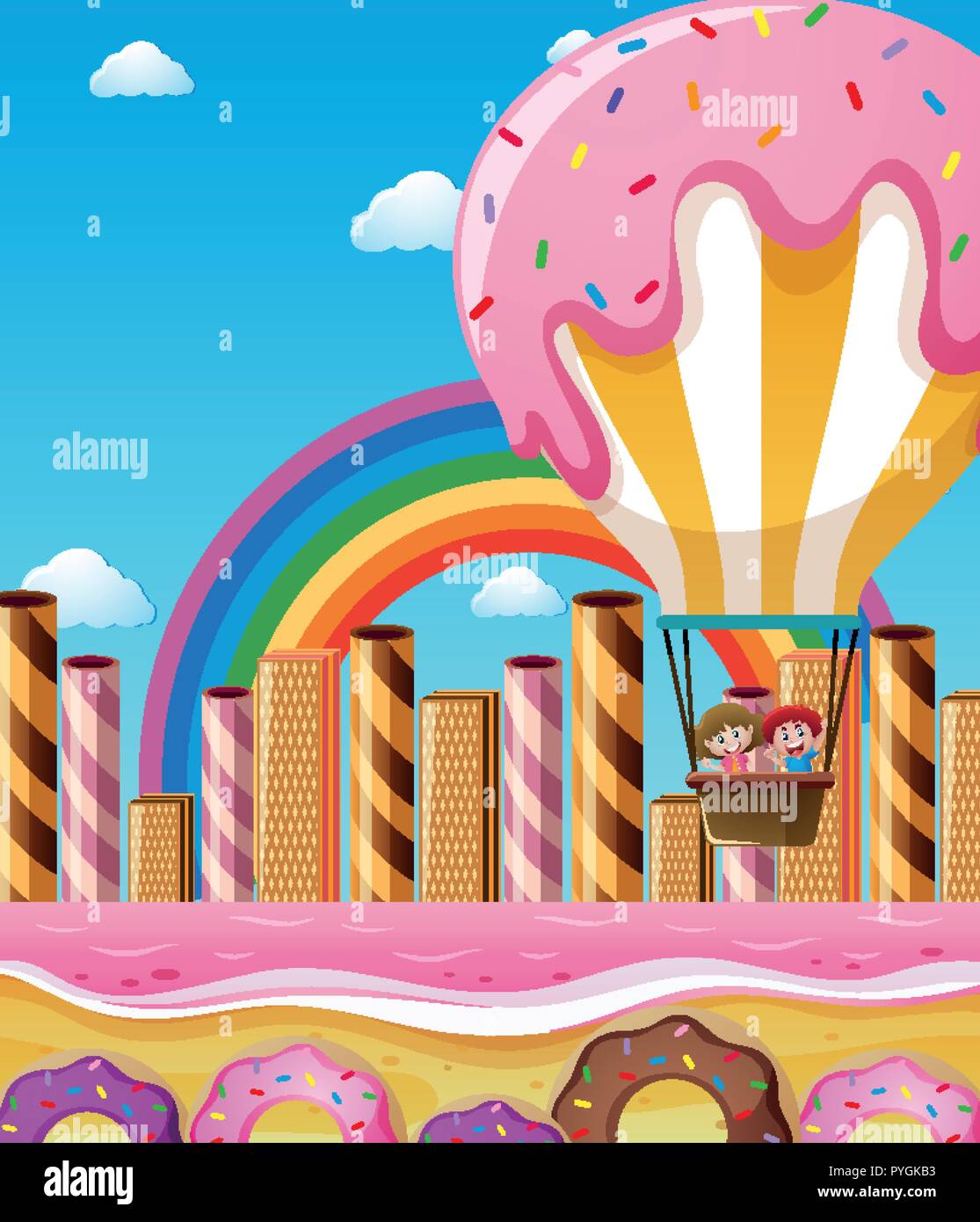 Boy girl candy sweets Stock Vector Images - Alamy