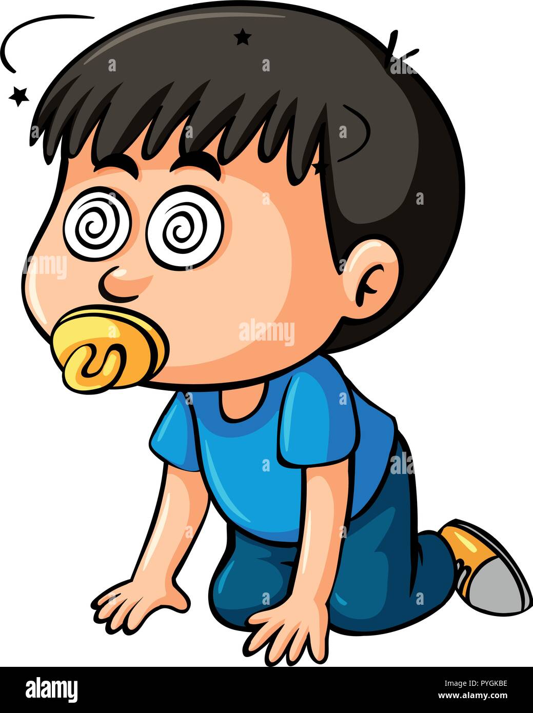 Boy toddler with dizzy eyes illustration Stock Vector Image & Art - Alamy