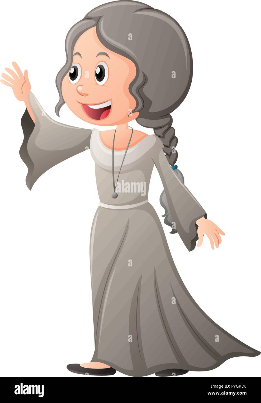 Female character from medieval time illustration Stock Vector Image ...