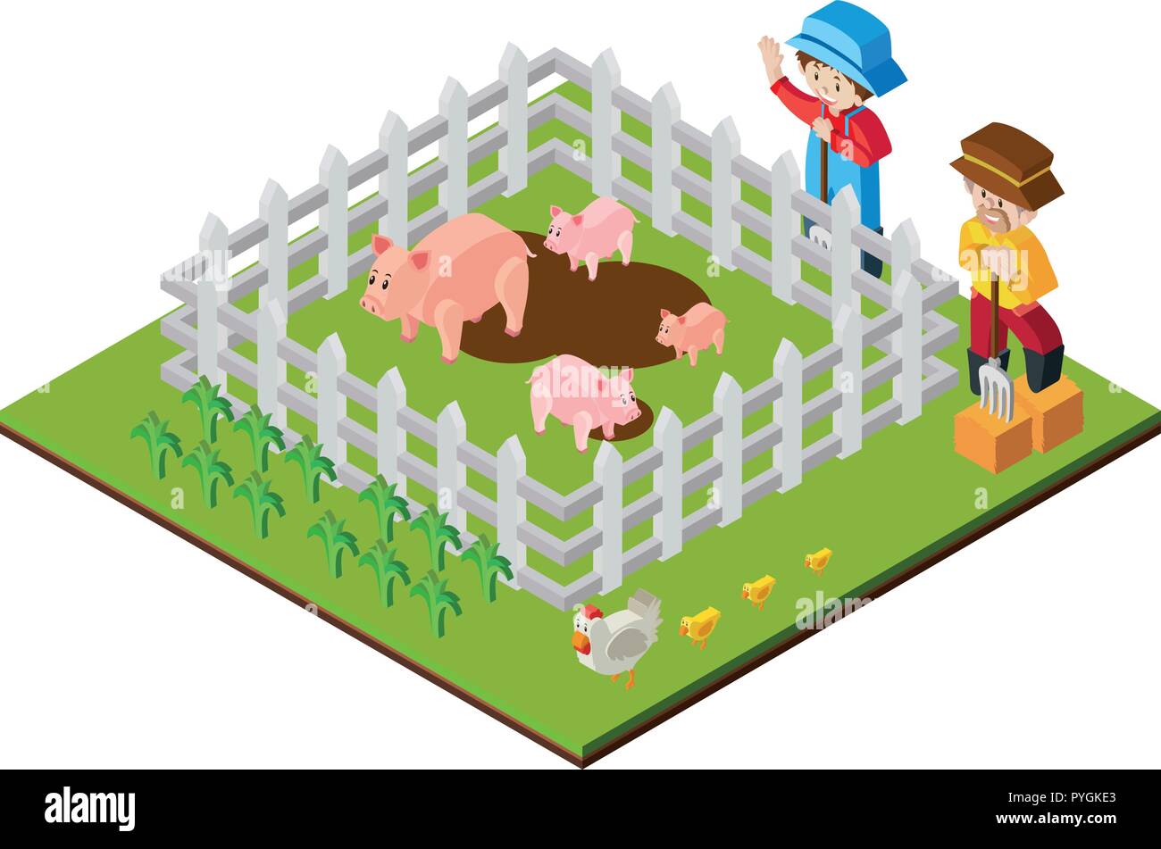 Pig farmers and farming Stock Vector Images - Alamy
