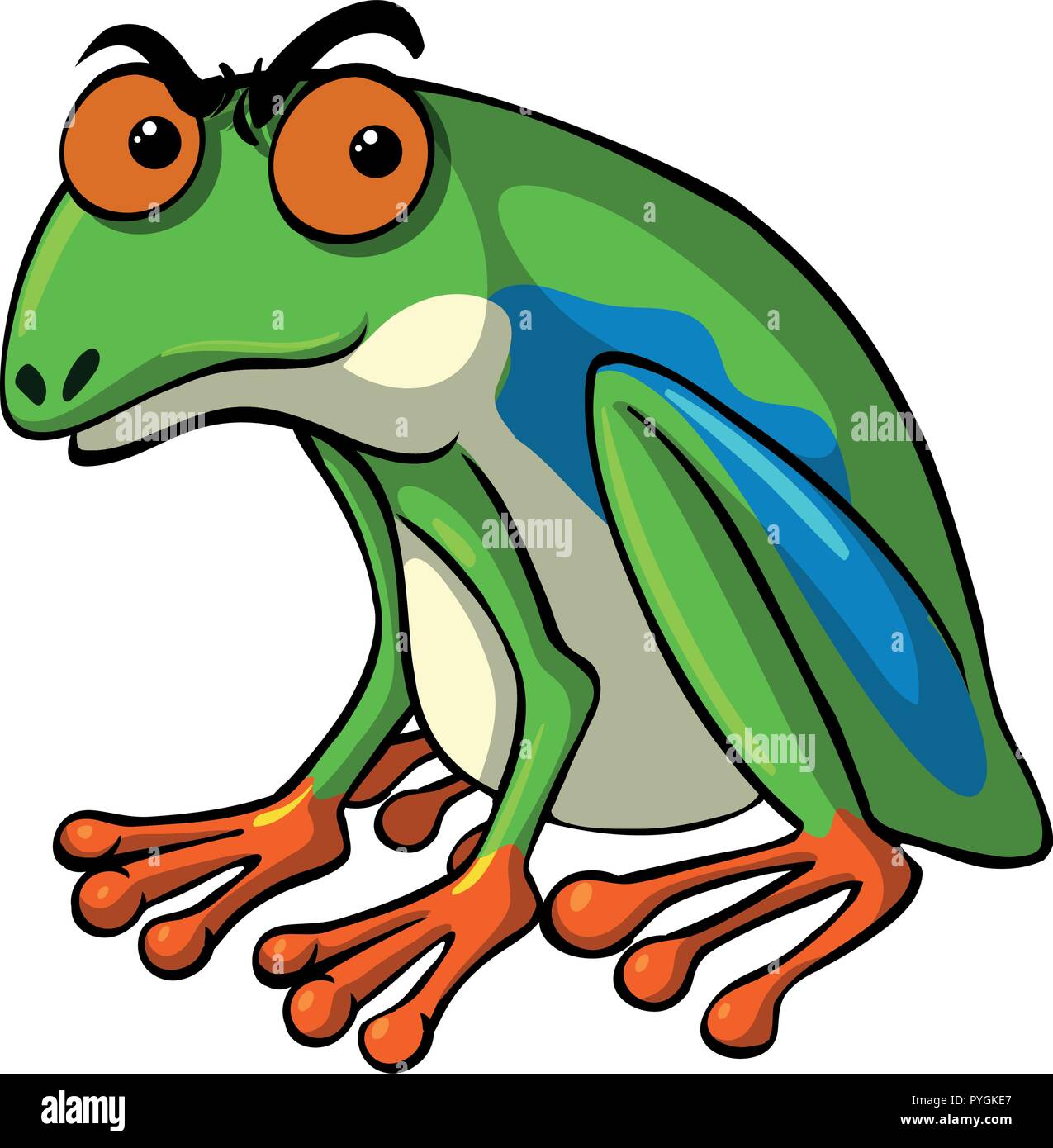 Green frog with serious face illustration Stock Vector Image & Art - Alamy