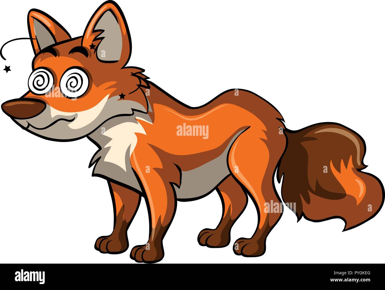 Fox with dizzy face illustration Stock Vector Image & Art - Alamy
