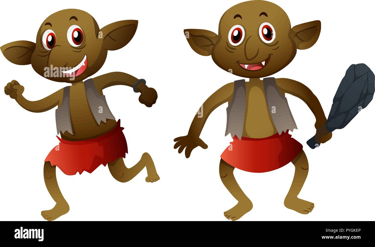 Two elves with brown skin illustration Stock Vector Image & Art - Alamy