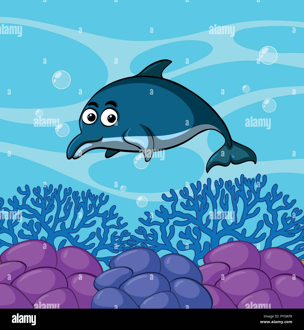Dolphin reef underwater Stock Vector Images - Alamy