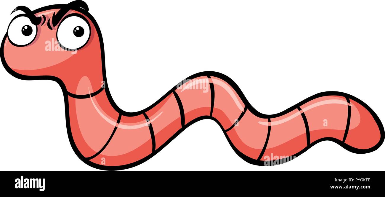 Earthworm with angry face illustration Stock Vector Image & Art - Alamy