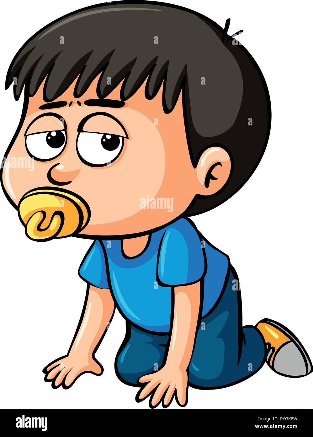 Boy toddler with sad face illustration Stock Vector Image & Art - Alamy