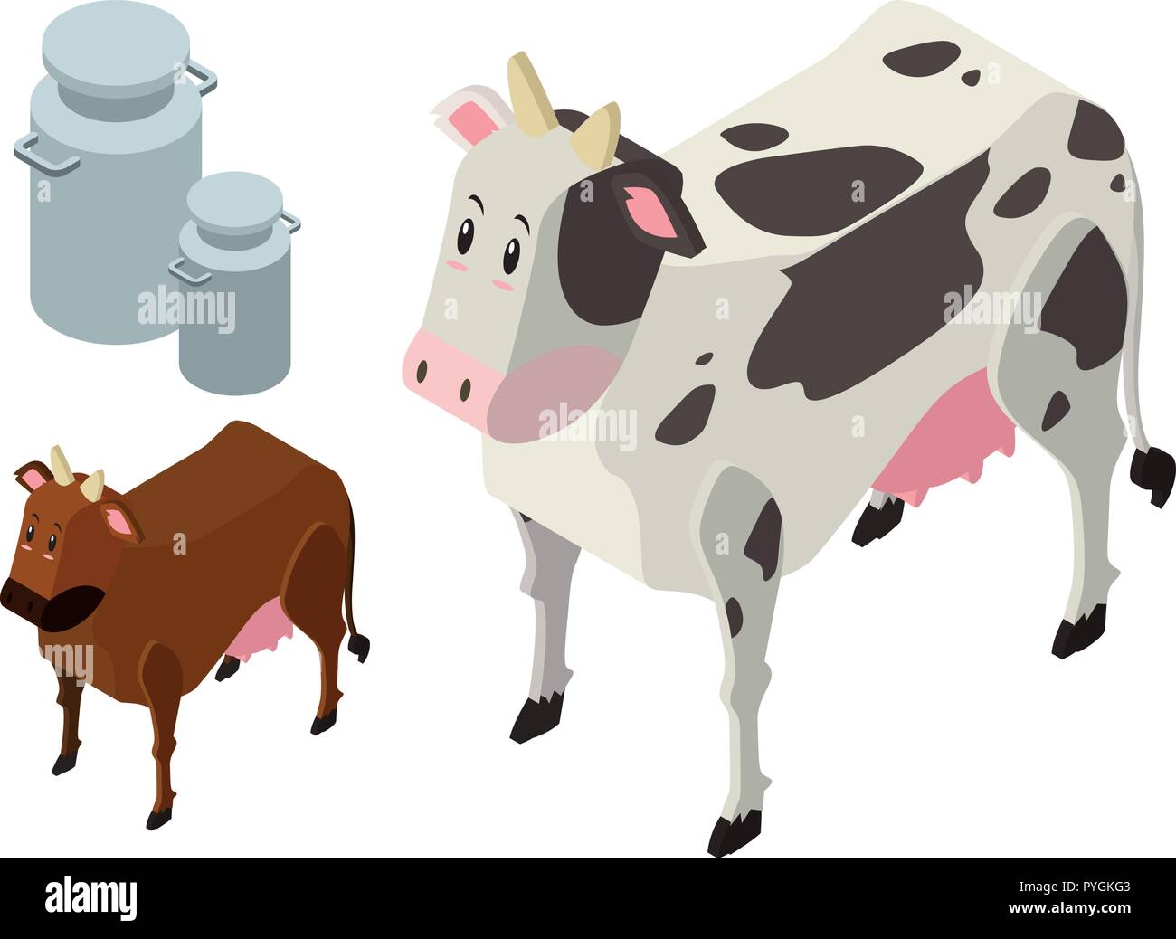 3D design for cows and milk tanks illustration Stock Vector Image & Art ...