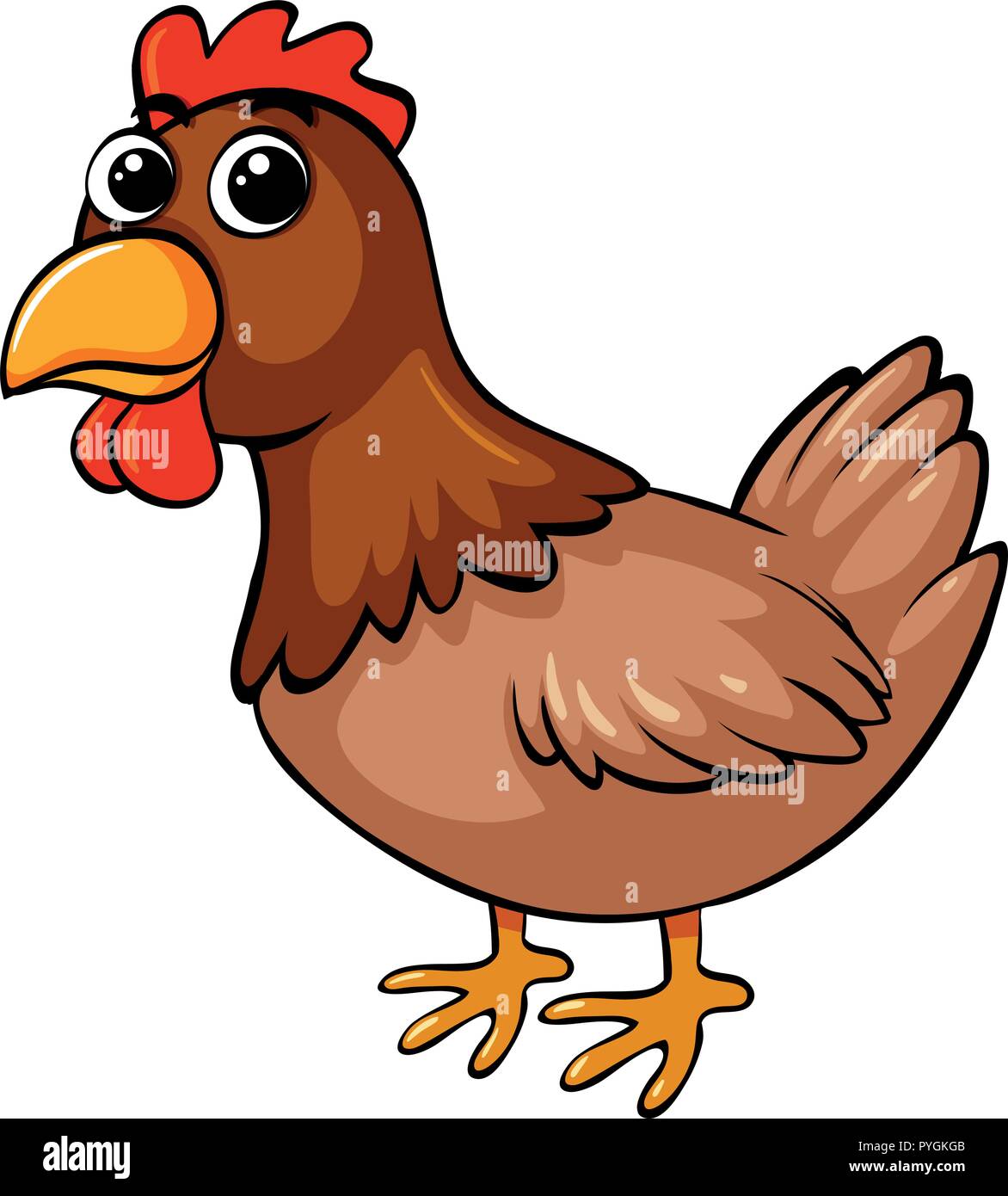 Brown chicken on white background illustration Stock Vector Image & Art ...