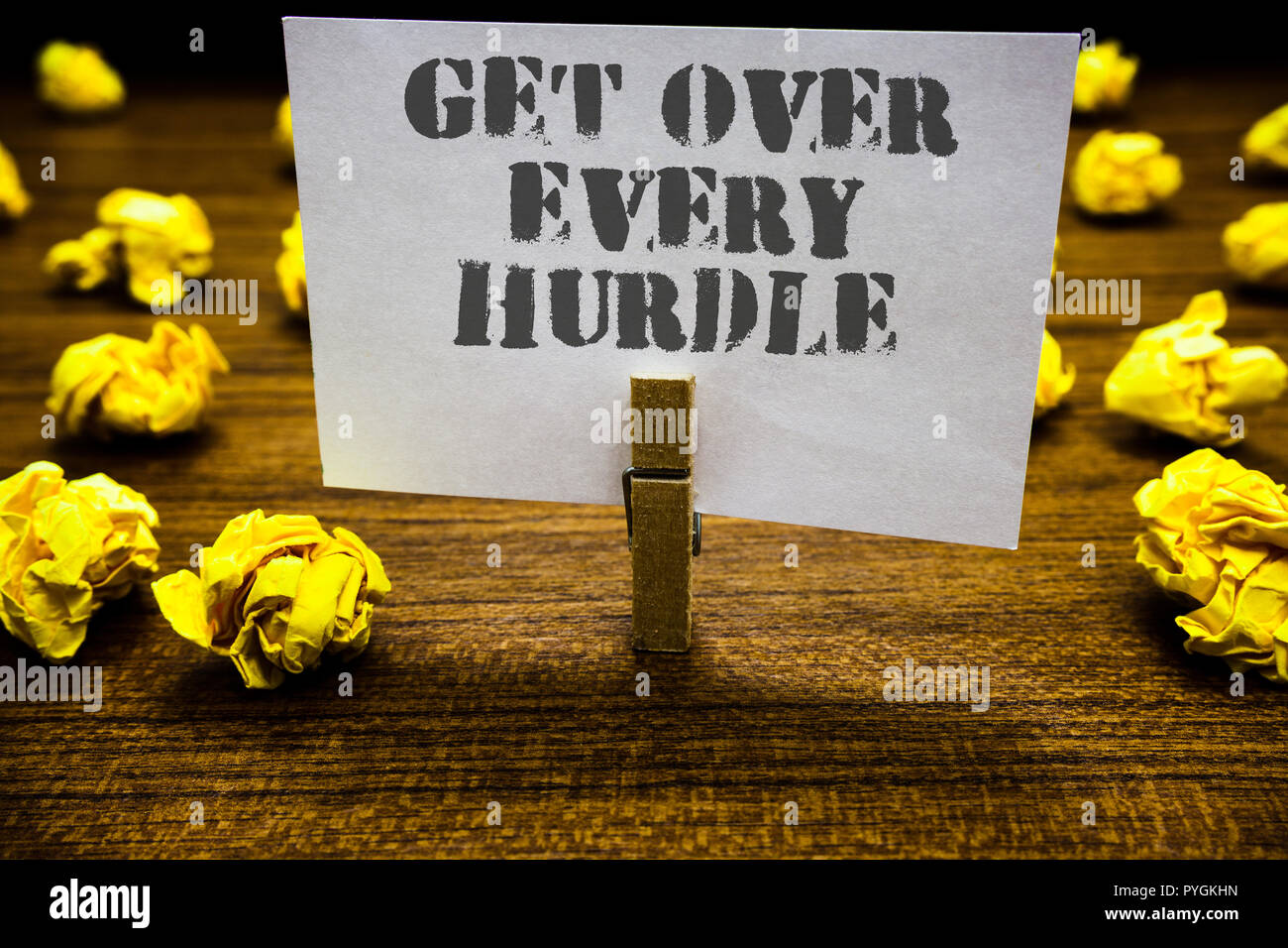 Text sign showing Get Over Every Hurdle. Conceptual photo Overcome any ...
