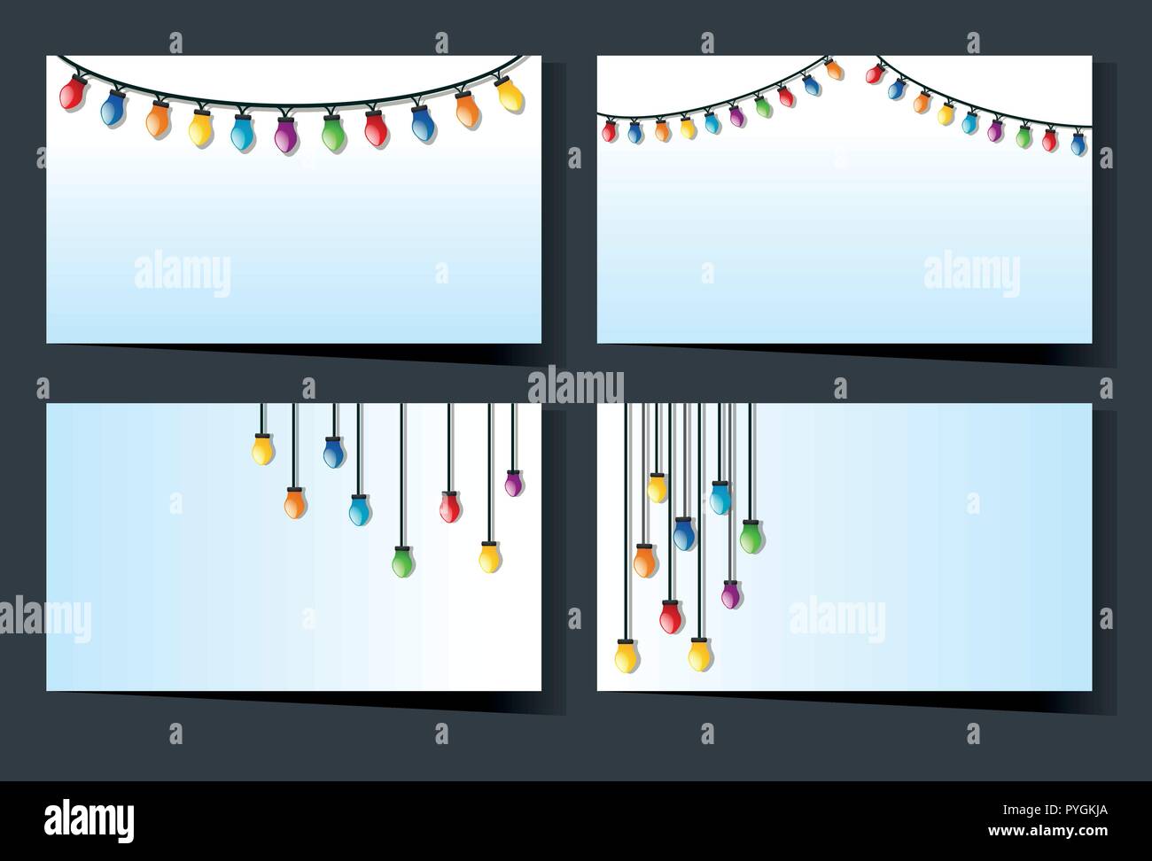Card template with colorful lightbulbs illustration Stock Vector Image ...