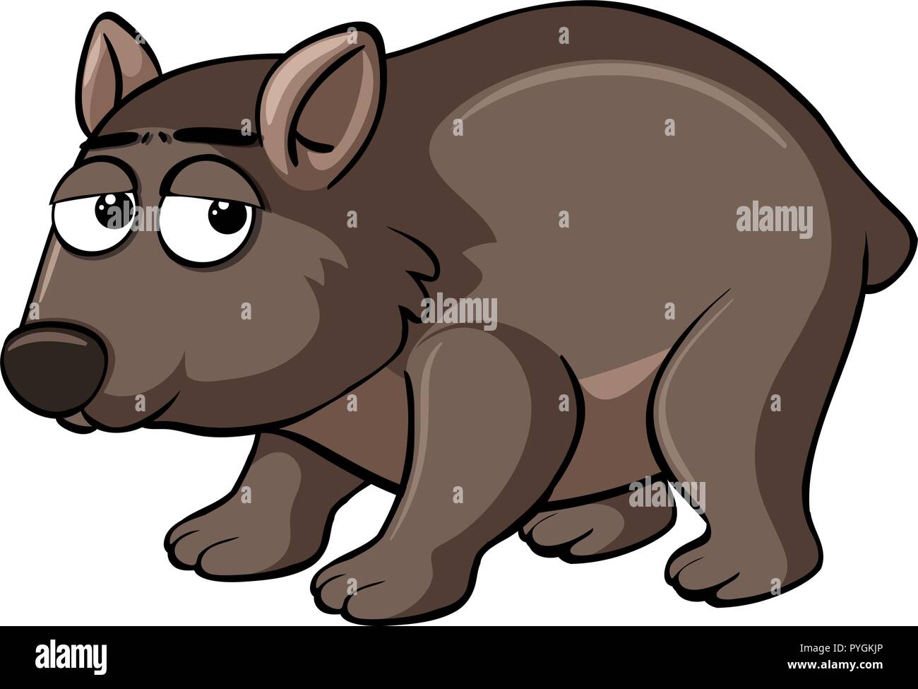 Brown wombat with sad face illustration Stock Vector Image & Art - Alamy