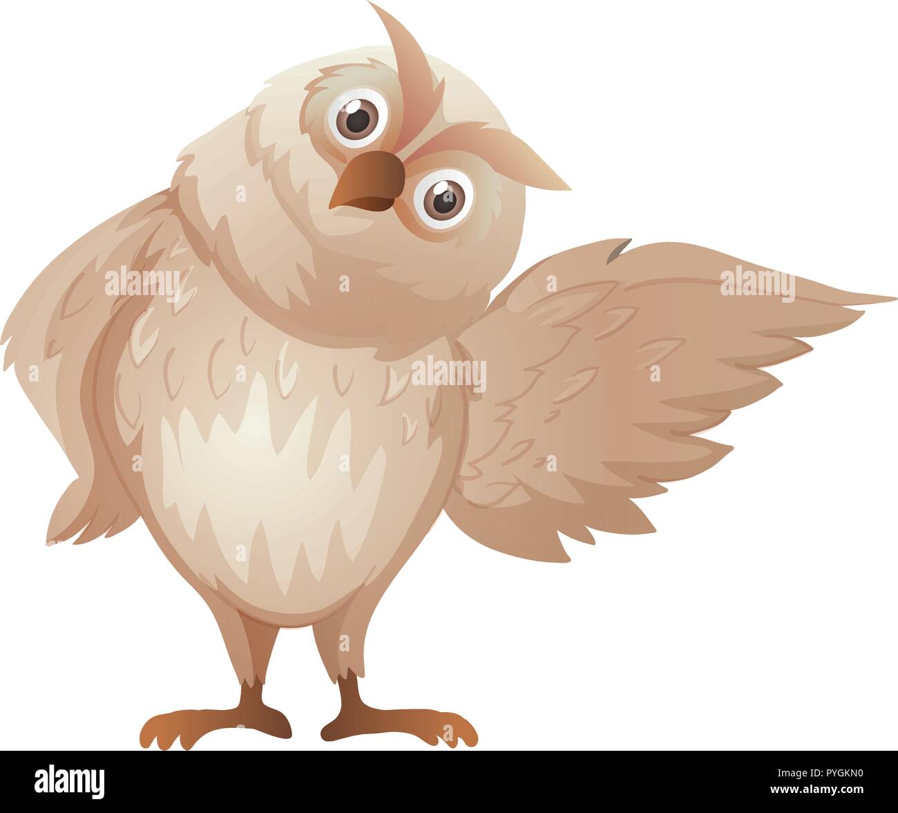 Owl with brown feather illustration Stock Vector Image & Art - Alamy