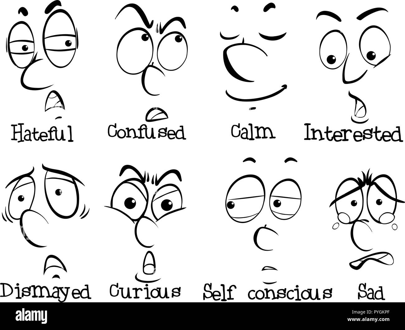 Eight faces Stock Vector Images - Alamy