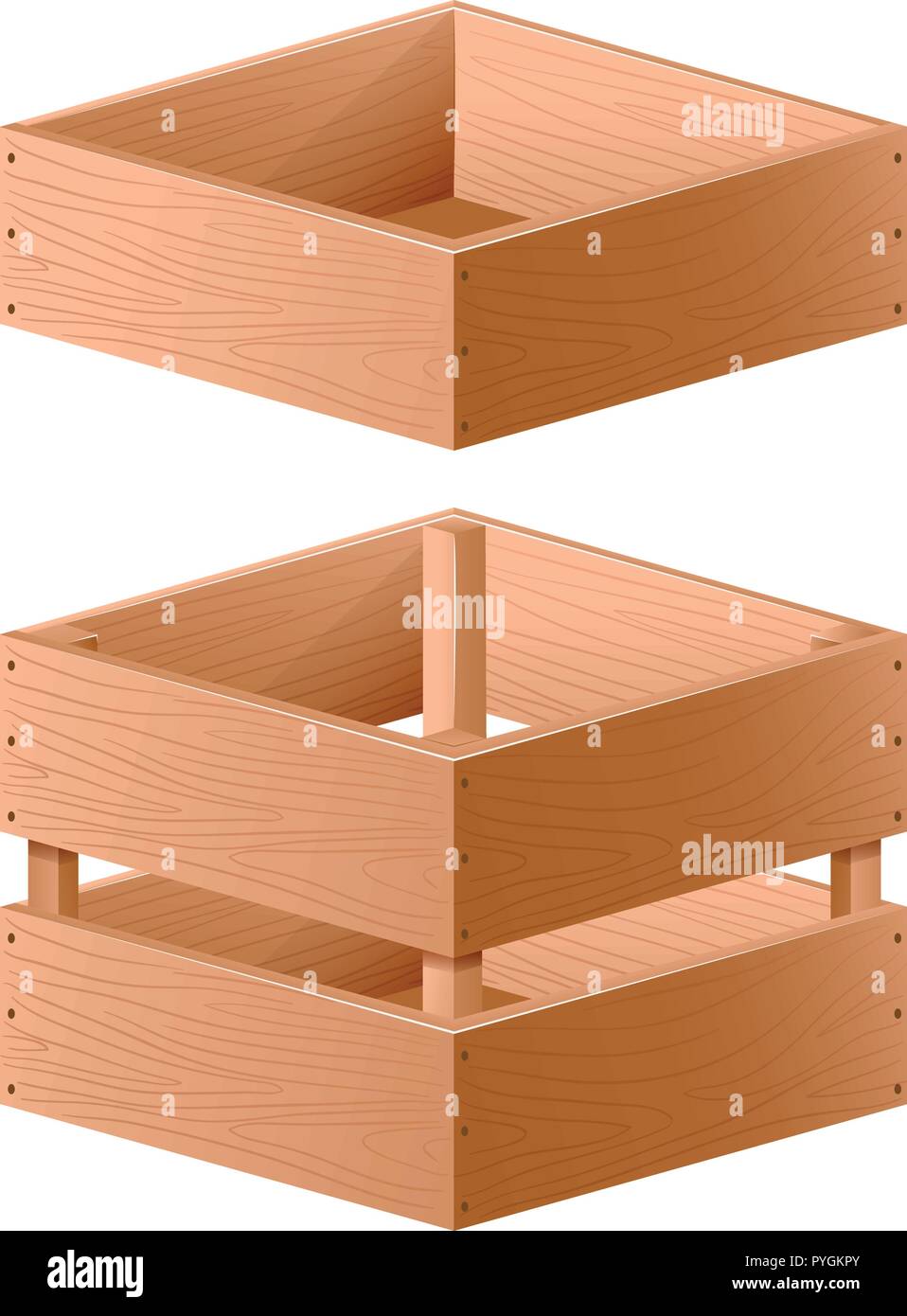 Two designs of wooden box illustration Stock Vector Image & Art - Alamy