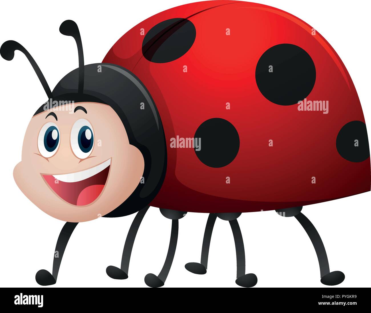Ladybug with happy face illustration Stock Vector Image & Art - Alamy