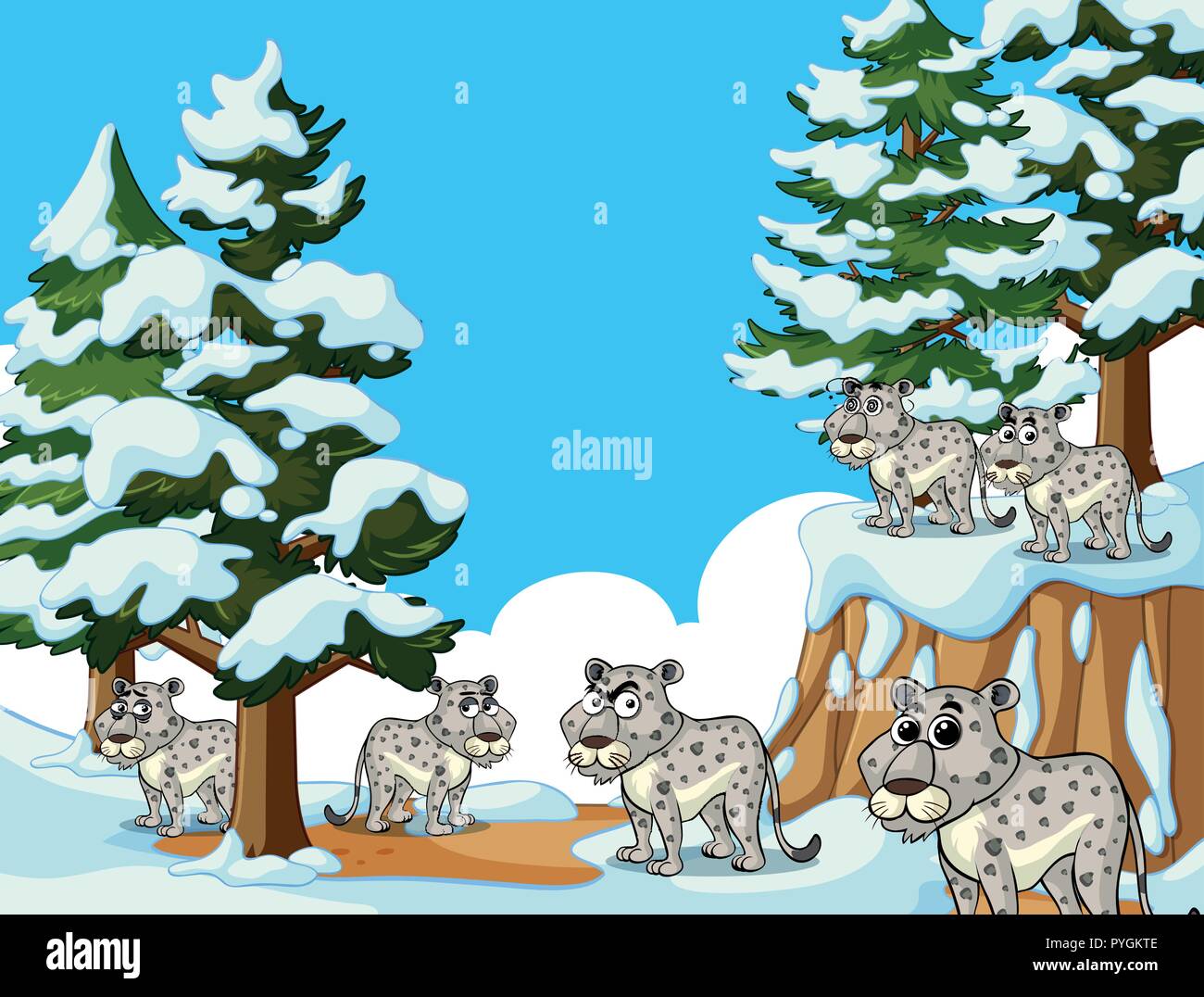 Snow tigers Stock Vector Images - Alamy