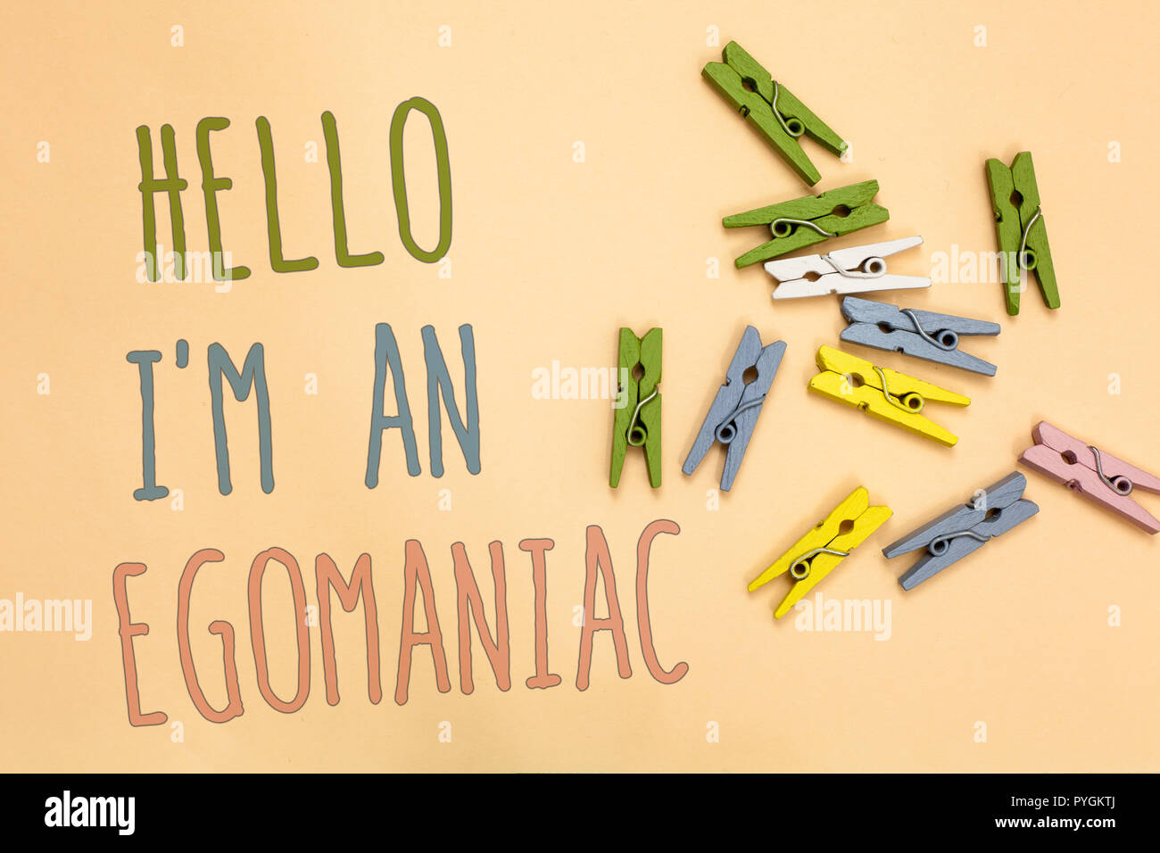 Text sign showing Hello I am An Egomaniac. Conceptual photo Selfish ...