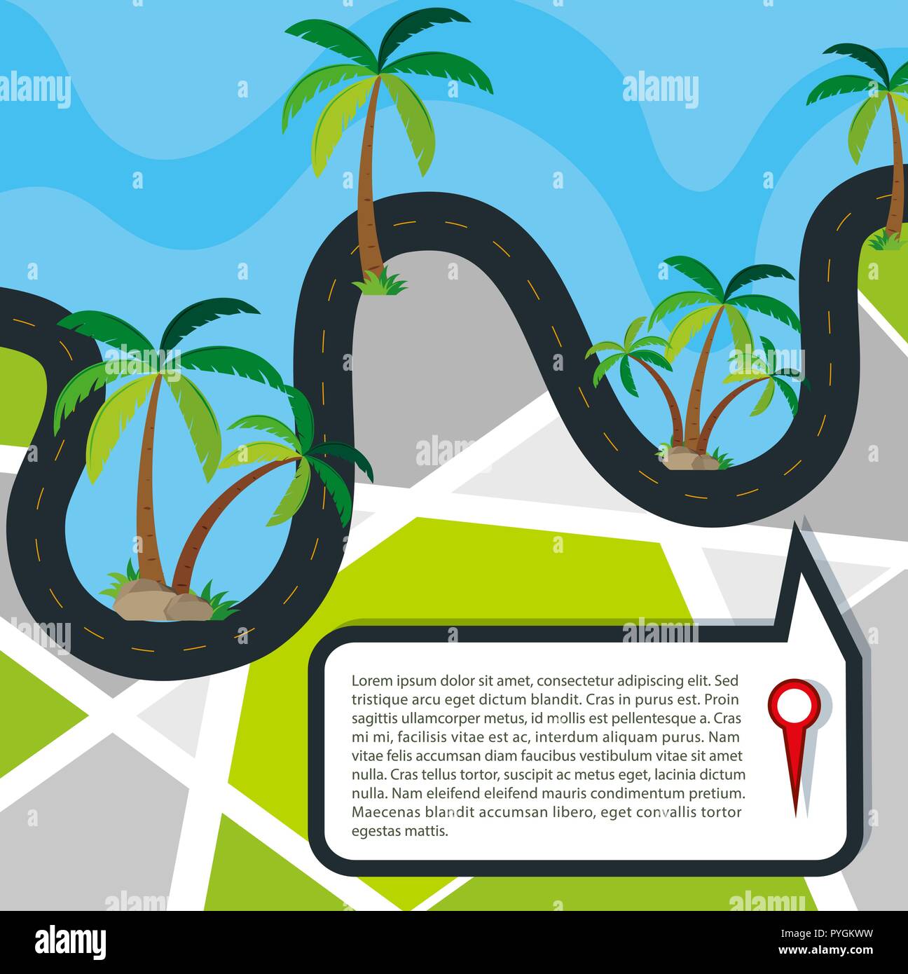 Roads around water concept illustration Stock Vector Image & Art - Alamy