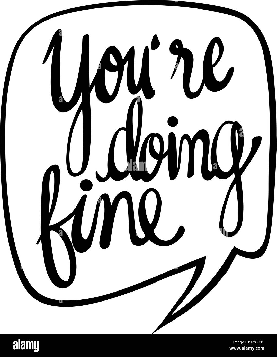Word expression for you're doing fine illustration Stock Vector Image ...