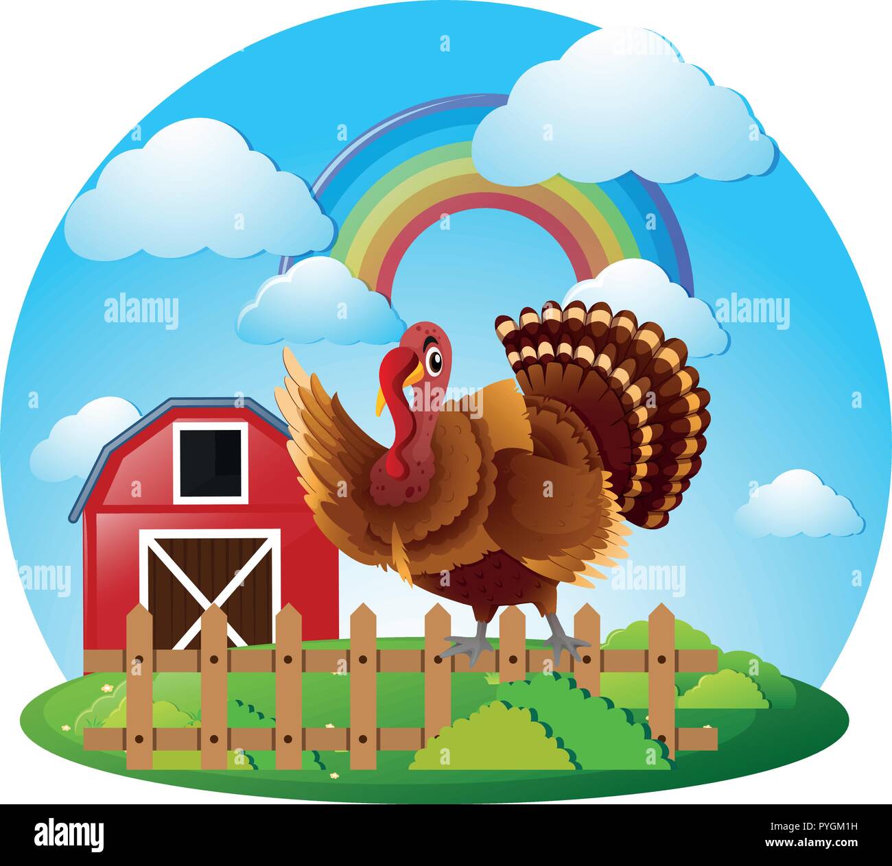 Wild turkey on the farm illustration Stock Vector Image & Art - Alamy