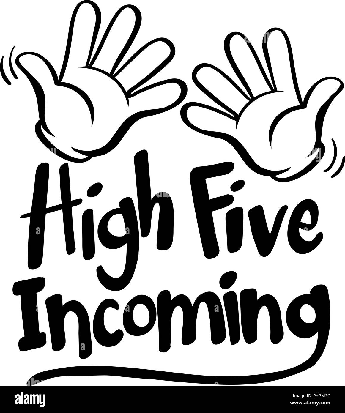 English phrase for high five incoming illustration Stock Vector Image ...