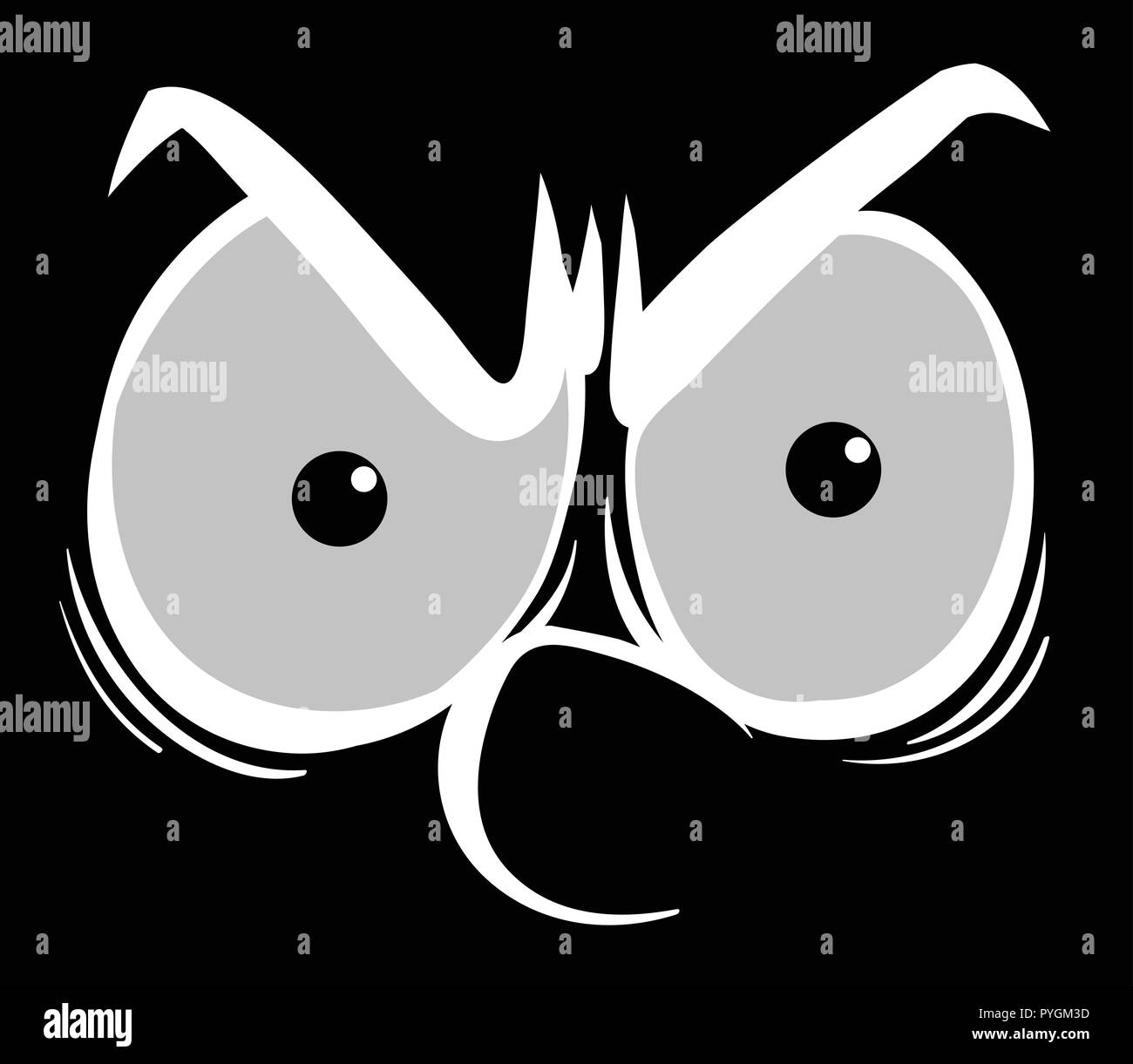 Angry face on black background illustration Stock Vector Image & Art ...