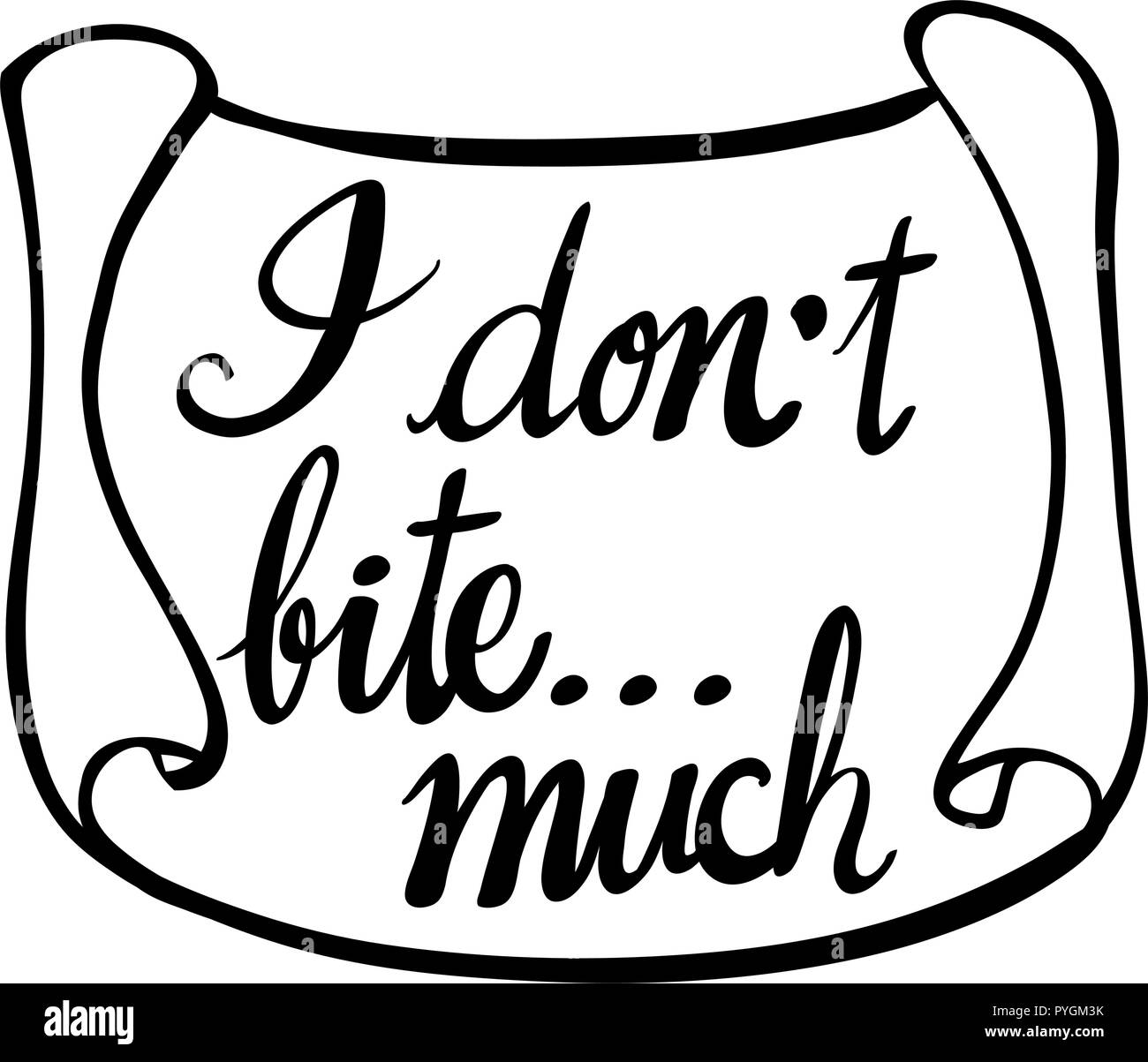 English phrase for I don't bite much on paper illustration Stock Vector ...