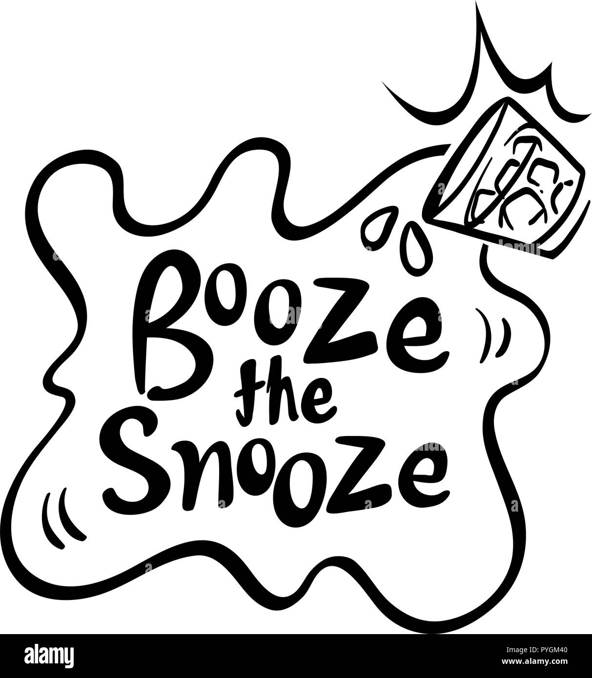 Word expression for booze the snooze illustration Stock Vector Image ...