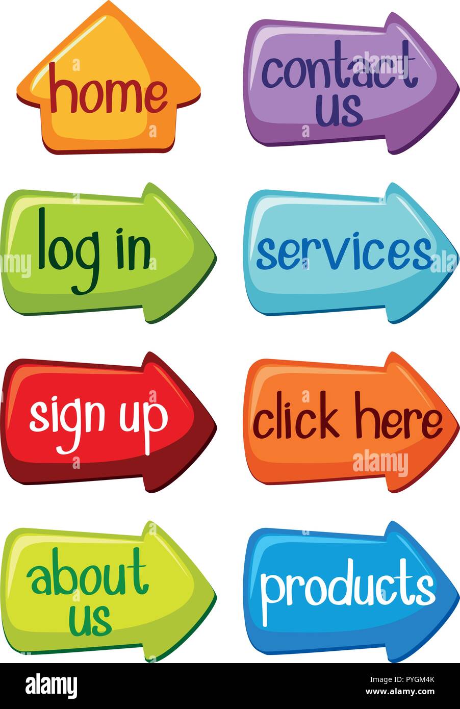 Words on different signs illustration Stock Vector Image & Art - Alamy