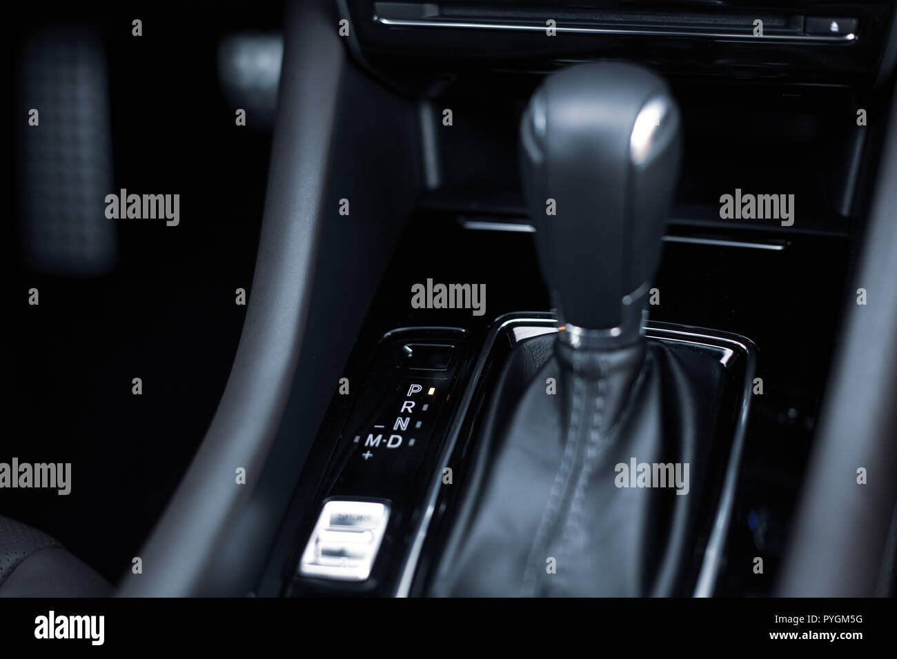 Car Modern interior of premium class with cold color Stock Photo - Alamy