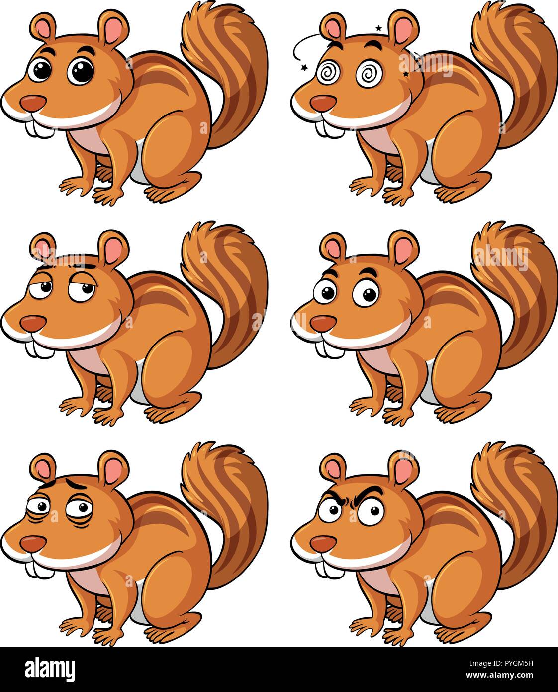 Cartoon illustration squirrel sad expression hi-res stock photography ...
